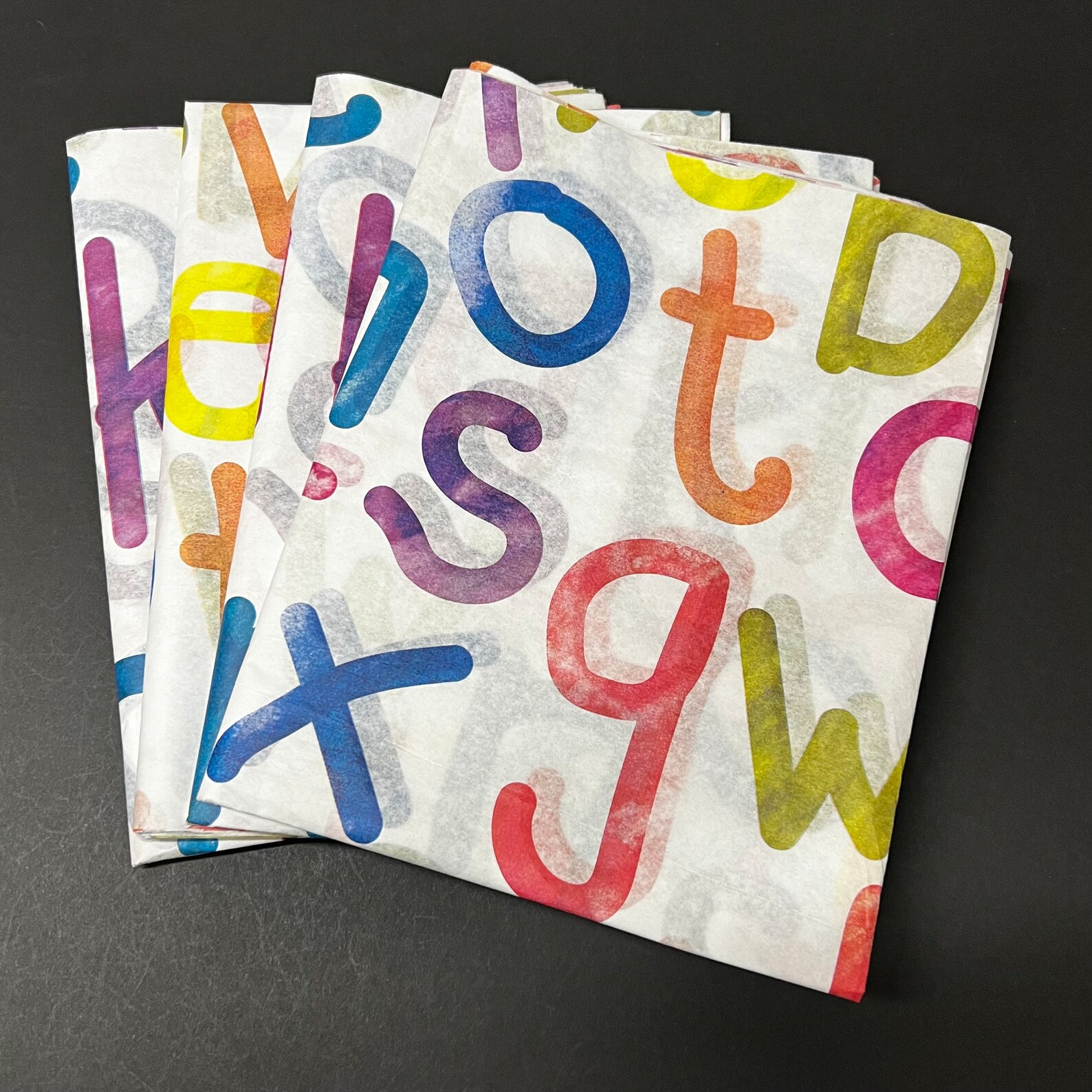 Abcs Tissue Wrap - Alphabet Rainbow Colors 15x20 or 20x30 Product ...