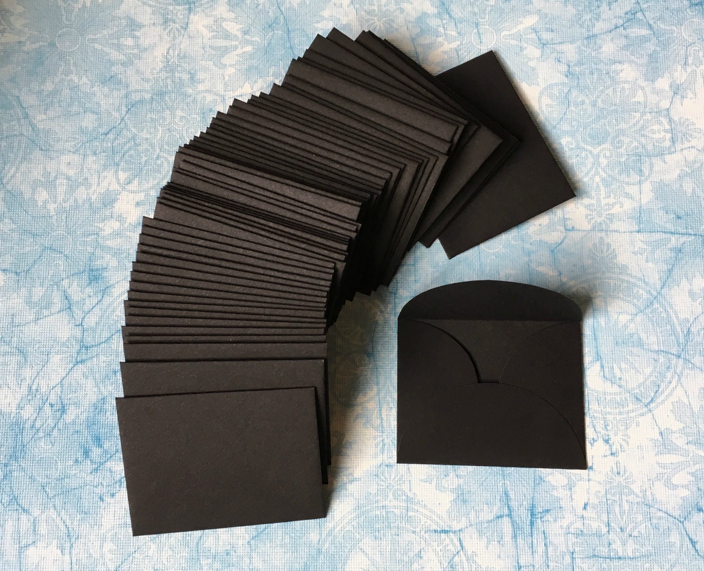 Mini Envelopes Black Tiny Handmade Envelopes 1.75 X | Etsy