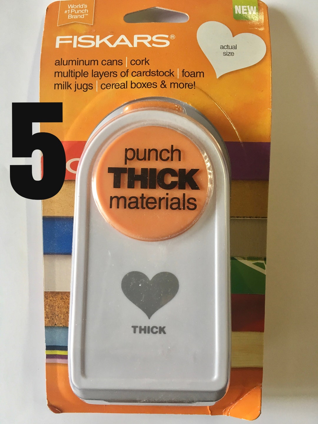 Paper Punch DESTASH Heart Tag Shape Fiskars Squeeze Lever Cardmaking ...