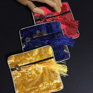 Silk Purse / Pouch - THREE DOLLAR DEAL - Asian Oriental Brocade Floral ...