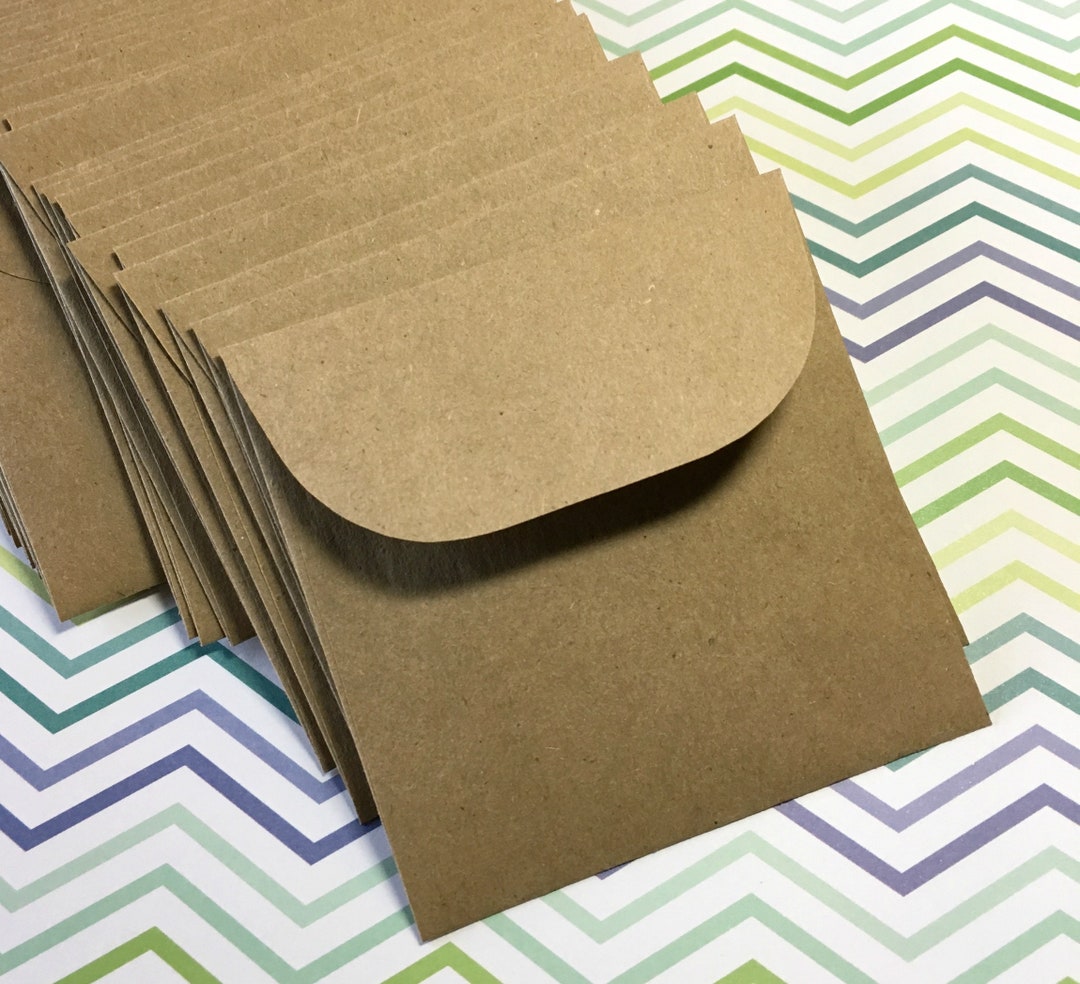 Kraft Envelopes / Cards - Square 3.25" X 3.25" Handmade Wedding Guest ...