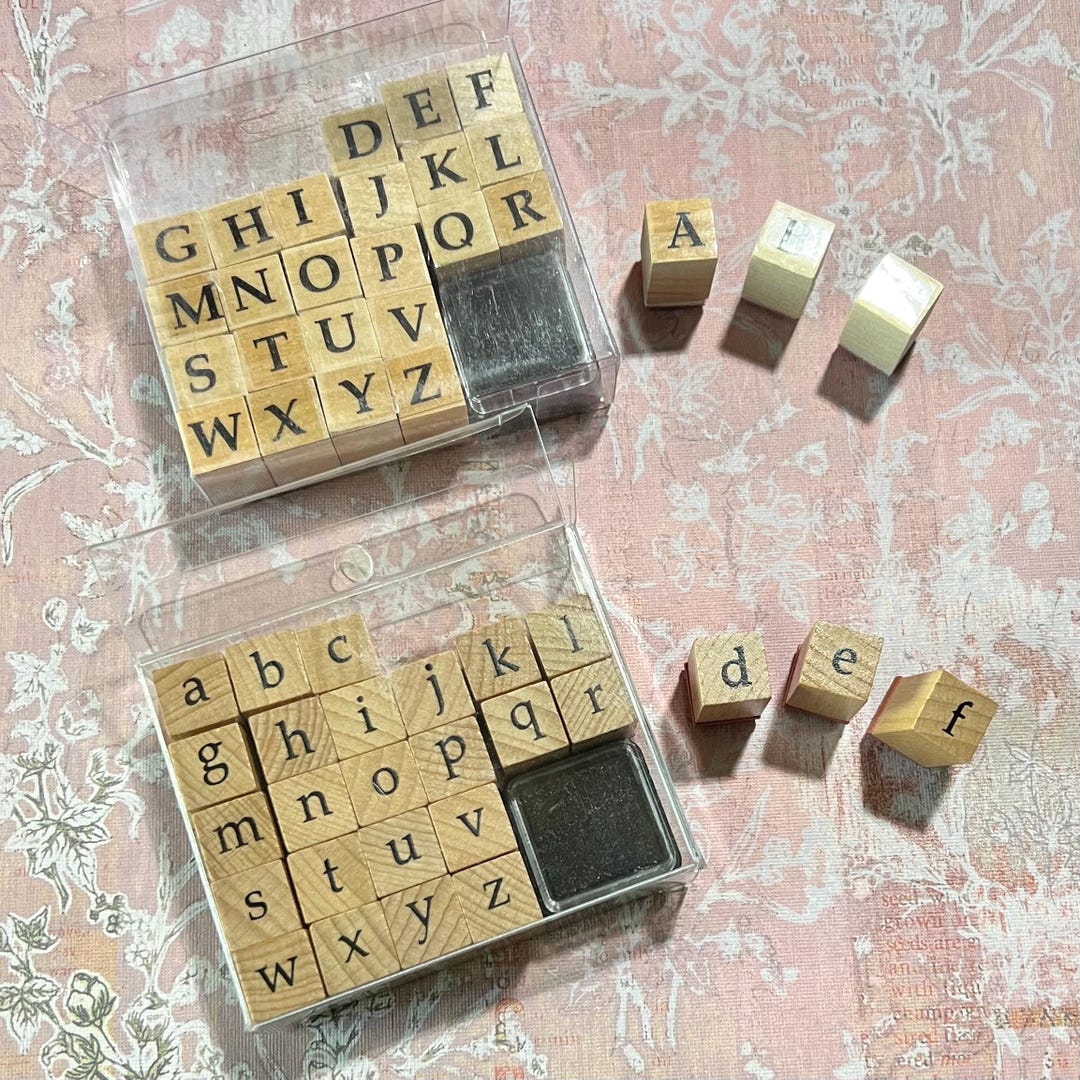 Alphabet Rubber Stamp Set - Times New Roman Small Wood Mounted ...