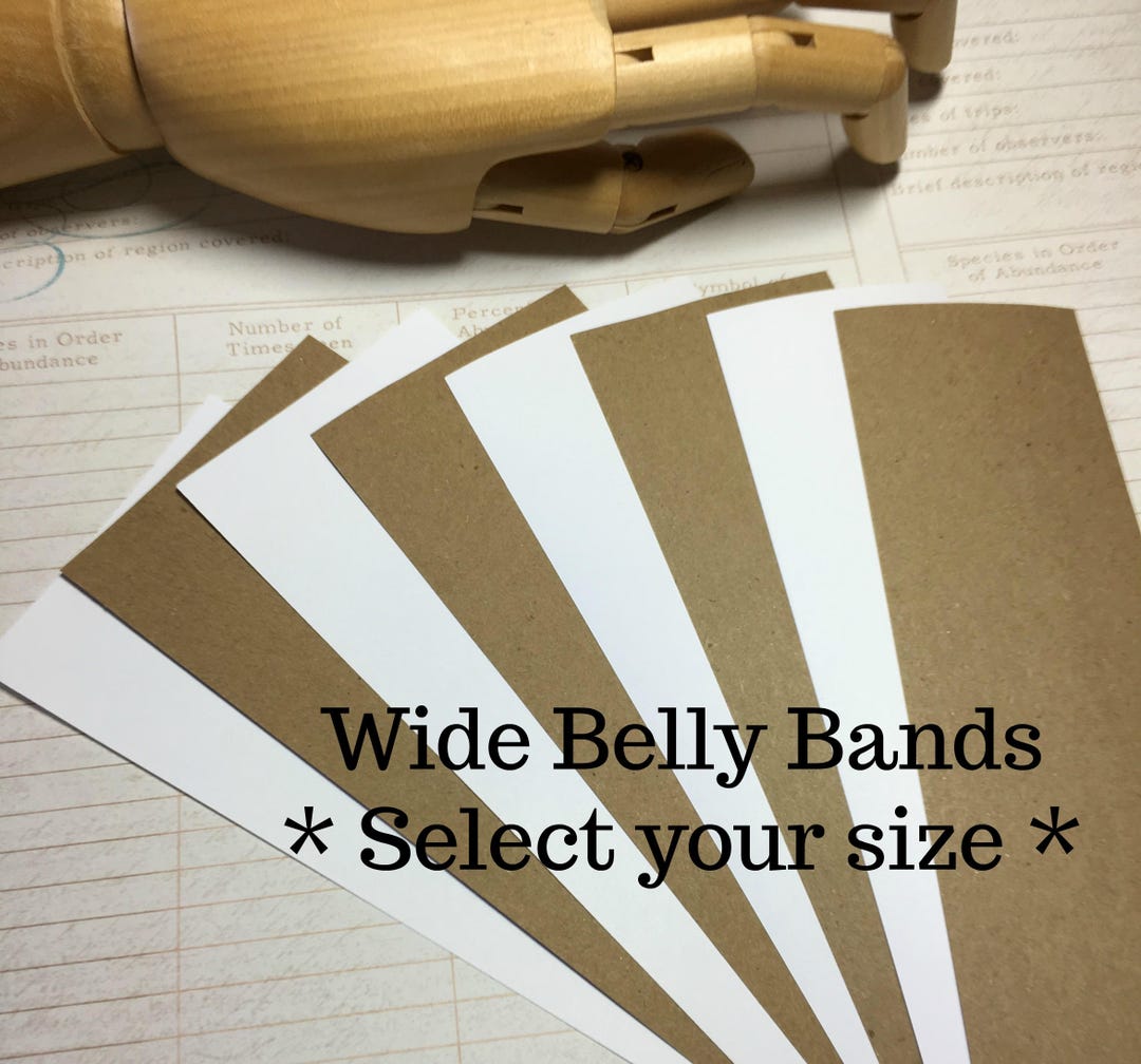 BLANK Paper Belly Bands - Wide (100) . Kraft Brown or Bright White ...