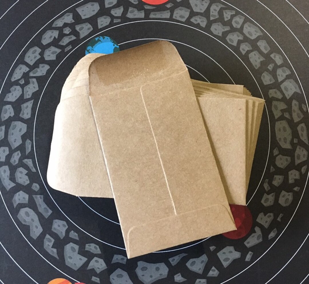 Coin Envelopes . Kraft Brown Mini Gift Card Size 2.25" X 3.5" Gummed ...