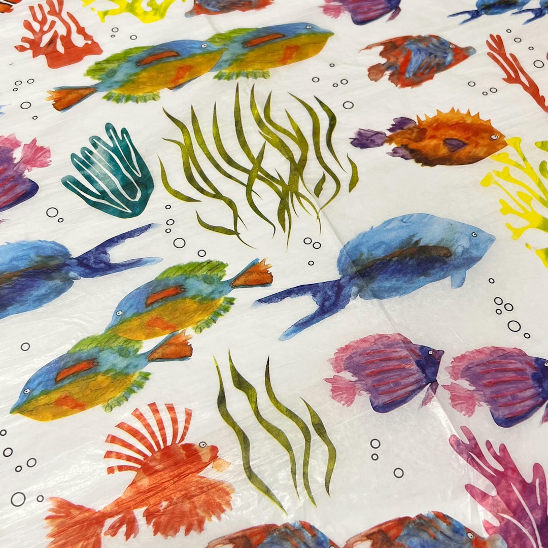 Coral Reef Tissue Wrap - Colorful 15x20 or 20x30 Packaging Gift Wrap ...