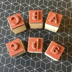Alphabet Rubber Stamp Set - Modern Art Deco 30-piece Wood Mounted ...