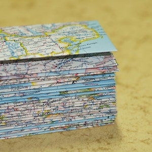 Mini Map Envelopes - Mini Business Card Size Thank You Notes Travel ...