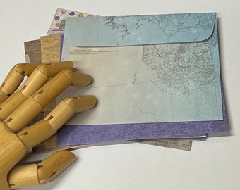 Map Envelopes 12 A2 Size 4.25 X 5.5 Handmade Stationery Travel Lover ...