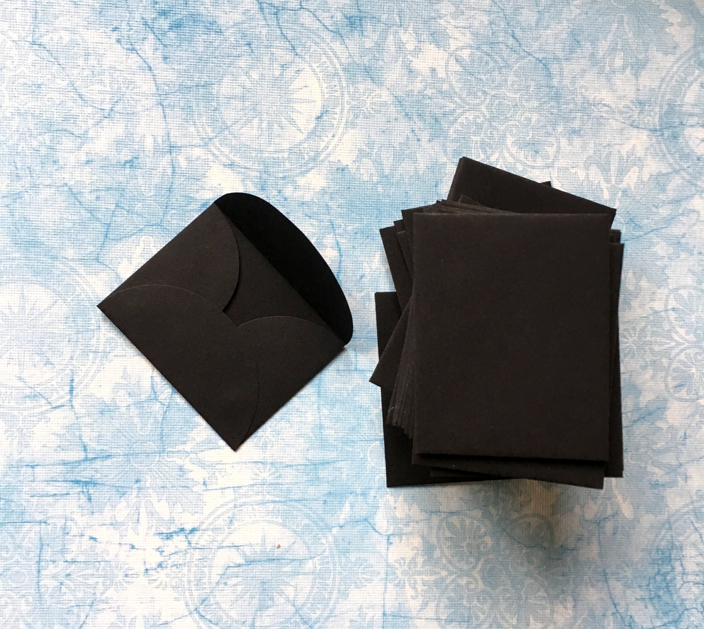 Mini Envelopes Black Tiny Handmade Envelopes 1.75 X | Etsy