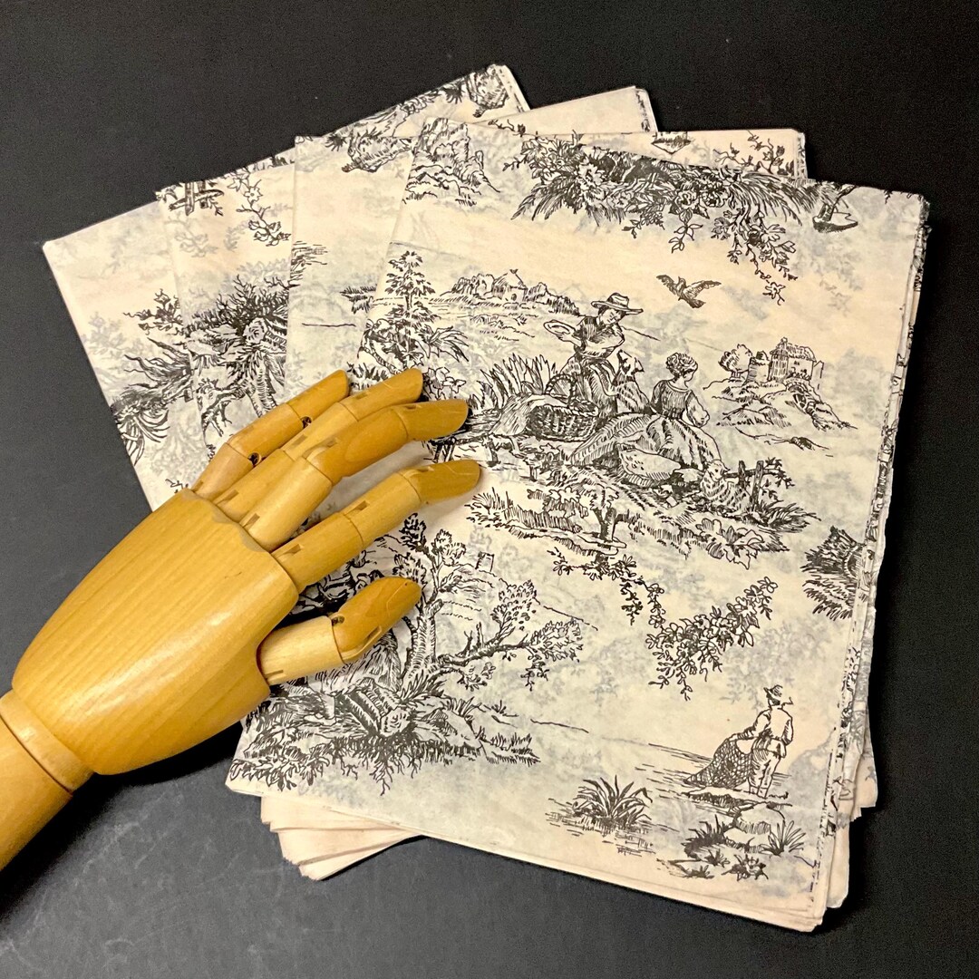 Black Toile Tissue Wrap - Vintage Theme 15x20 or 20x30 Packaging Gift ...