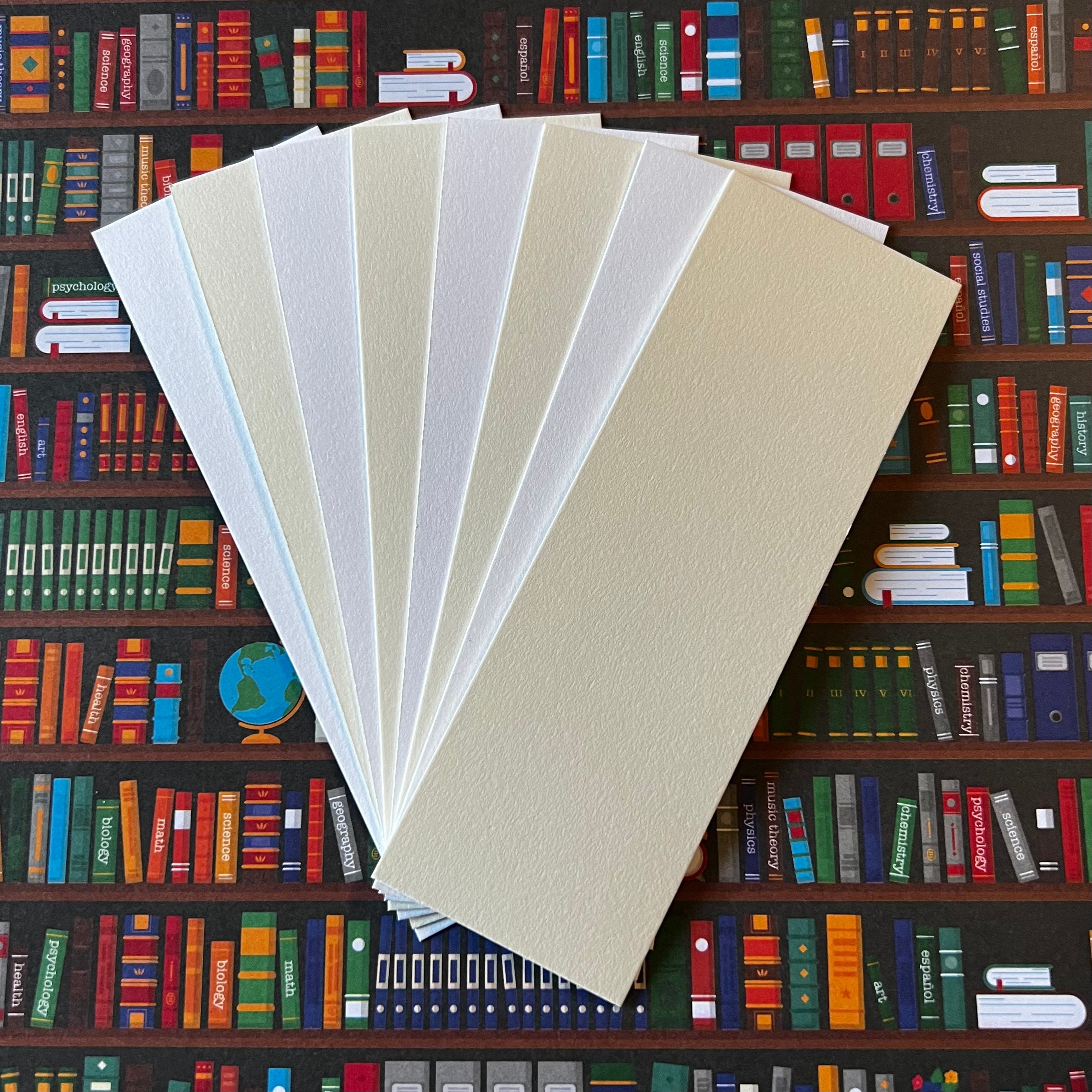 Blank Bookmarks - 25 Bright White or Natural Book Marks Draw Paint ...