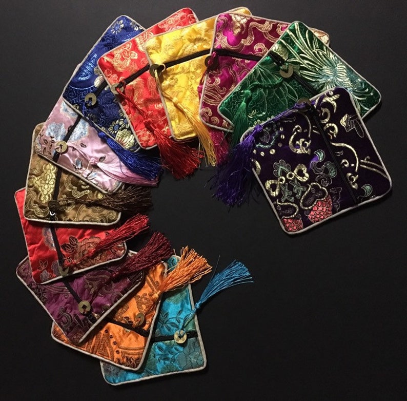 Silk Purse / Pouch - THREE DOLLAR DEAL - Asian Oriental Brocade Floral ...