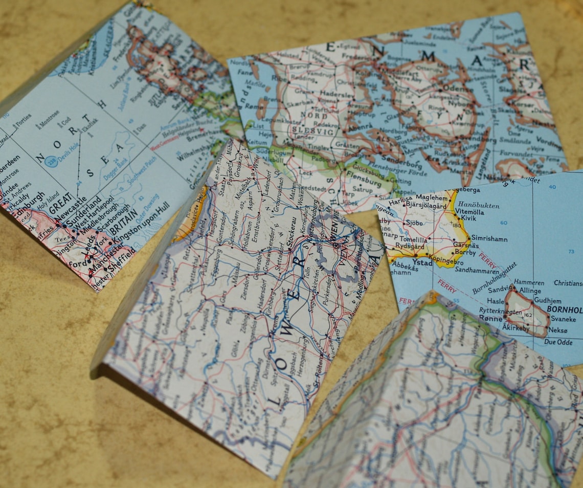 Mini Map Envelopes Mini Business Card Size Thank You Notes - Etsy