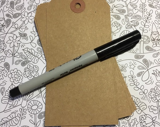 Extra Large XL Kraft Tags (100) - Size #6, 5.25" X 2.625" Economy ...