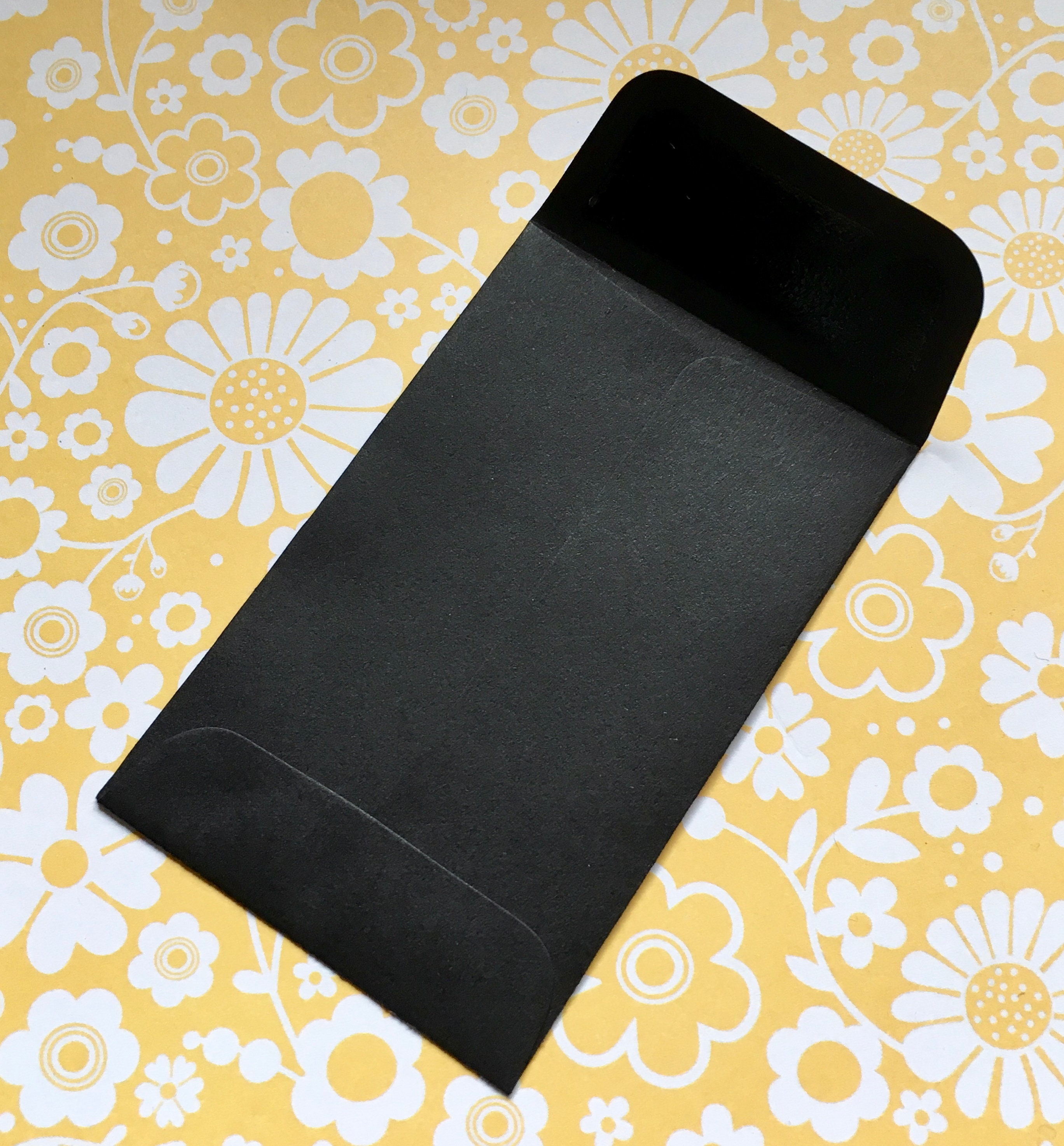 Coin Envelopes . Black Mini Gift Card Size 2.25" X 3.5" Gummed Flap ...