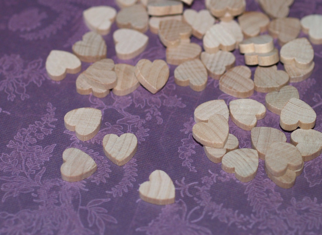 25 Mini Hearts ... 1/2" (13mm) Wooden Hearts Wedding Decor Table ...