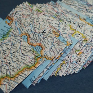 Mini Map Envelopes - Mini Business Card Size Thank You Notes Travel ...