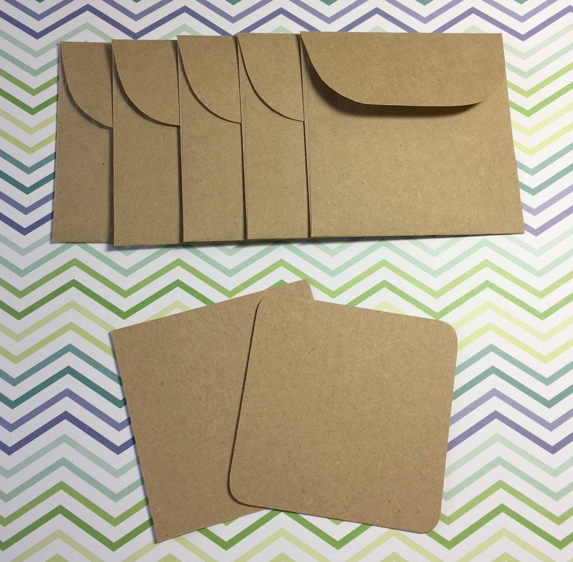 Kraft Envelopes / Cards - Square 3.25" X 3.25" Handmade Wedding Guest ...