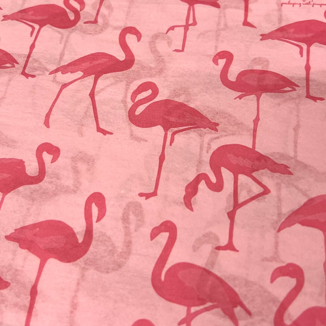 Pink Flamingos Tissue Wrap - 15x20 / 20x30 Tropical Bird Quirky Fun ...