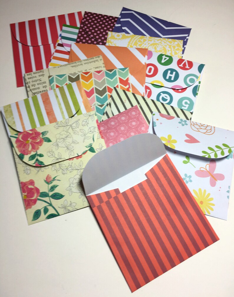 Square Mini Envelopes - Handmade 3.25" Envelopes Small Assortment ...
