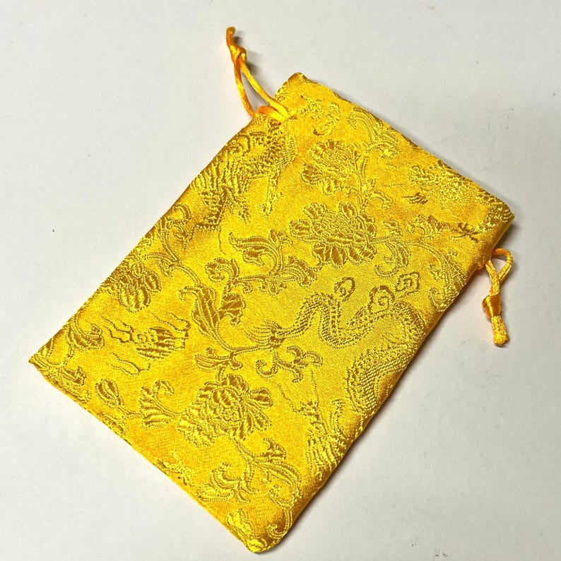 Silk Bag - TWO DOLLAR DEAL - Drawstring Asian Oriental Brocade Floral ...