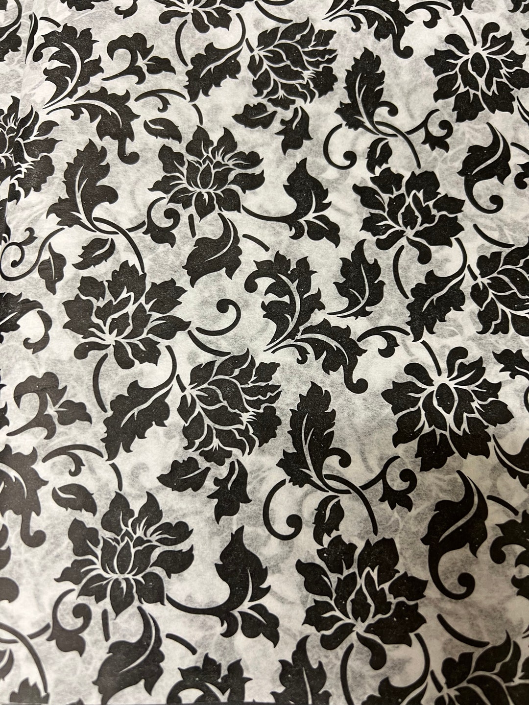 Floral Brocade Tissue Wrap - Black and White 15x20 or 20x30 Packaging ...