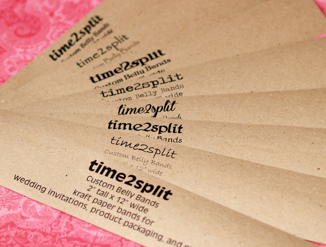 Kraft Paper Wide Belly Bands (100) - 12” Product Wrap Custom Printed ...