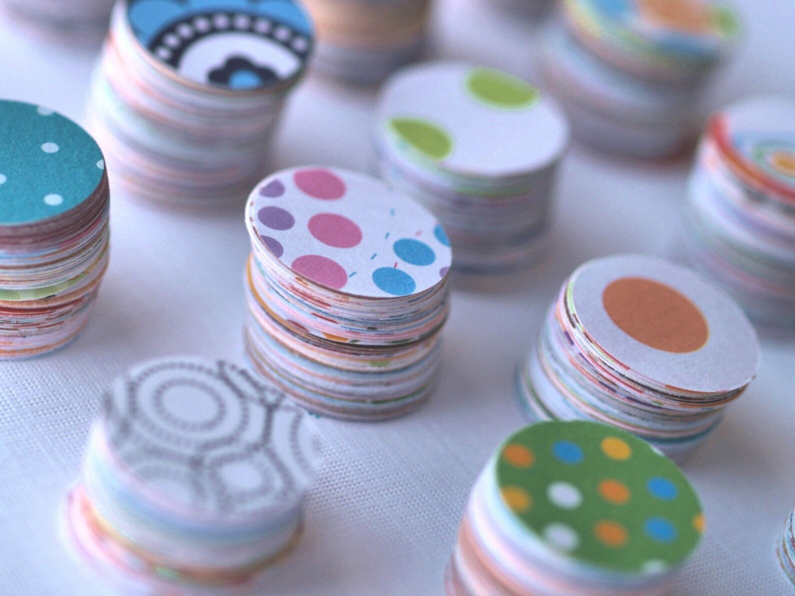 Lots and Lots of Spots and Dots ... Scrapbooking Paper Circles Fun ...