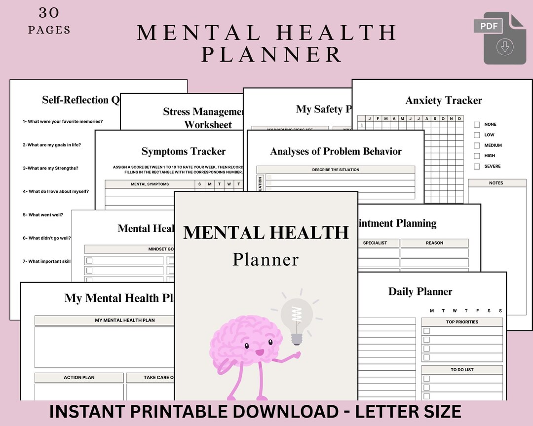 Mental Health Journal Bundle for Commercial Use Printable Journal and ...