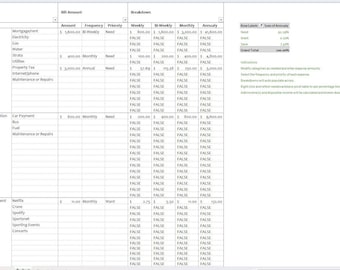 Simple Budget Template Darker Colors - Etsy
