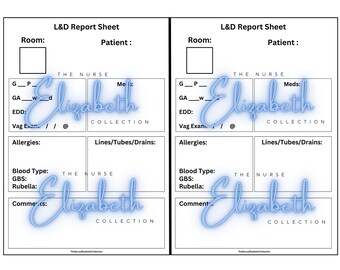 2 Styles RN LPN Postpartum Couplet Labor and Delivery Report Template ...