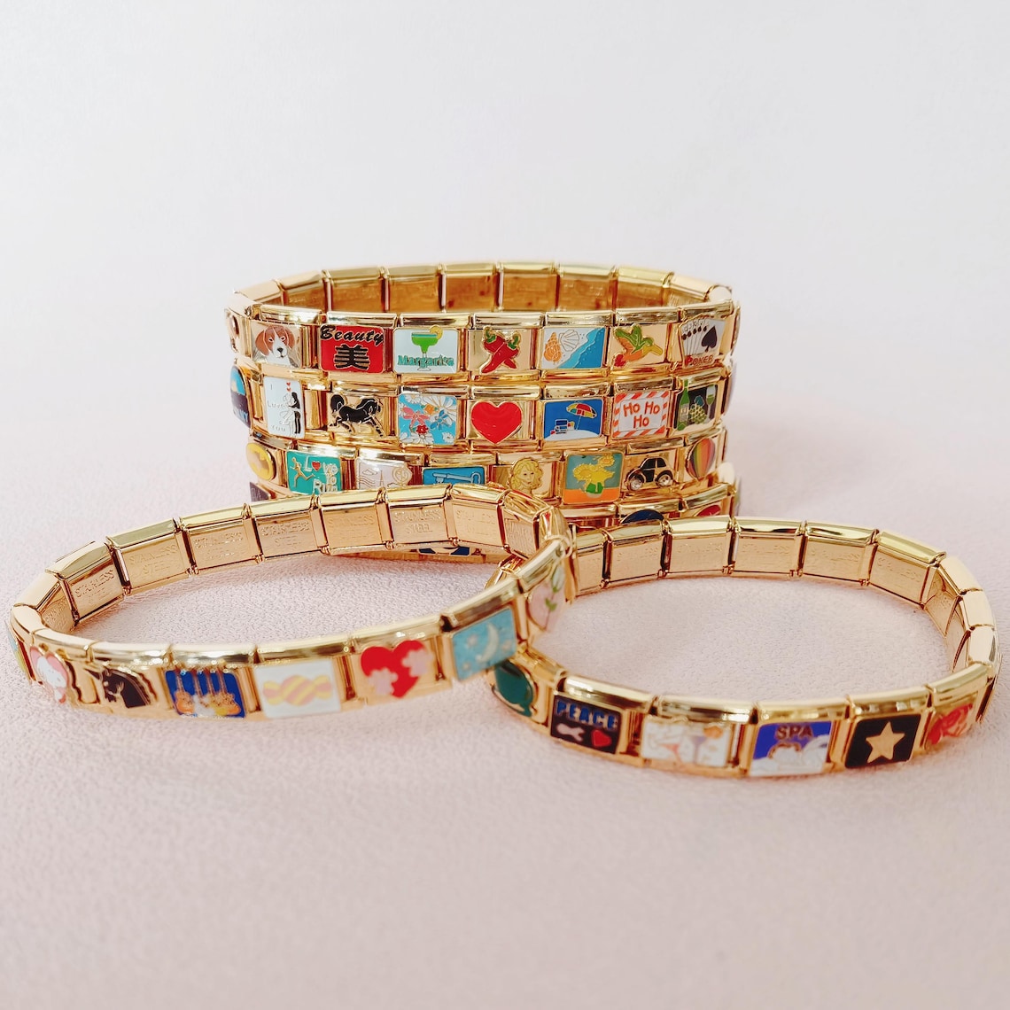 Italian Bracelet, Vintage Italy Charms, Personalized Italian Bracelet ...