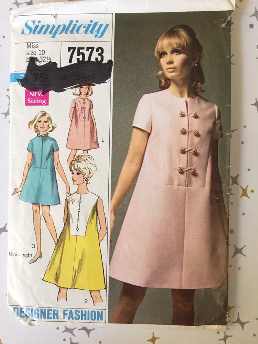 Vintage Simplicity 7573 Mod Tent Dress Size 10 - Etsy