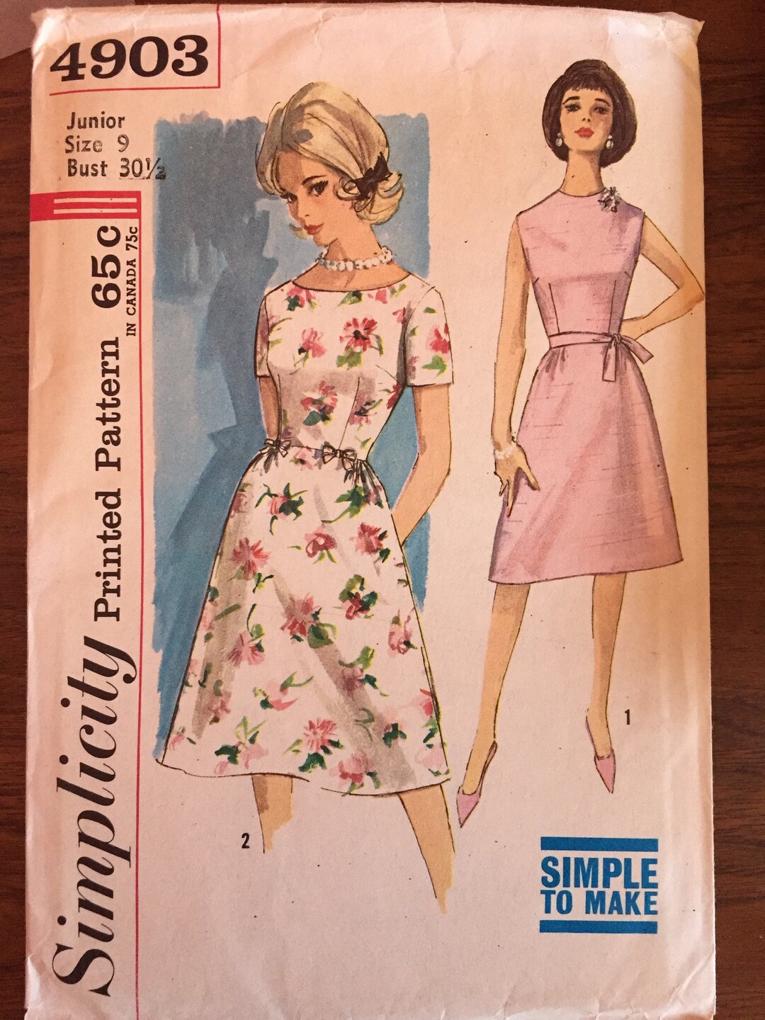 Vintage Simplicity 4903 Dress Size 9 - Etsy