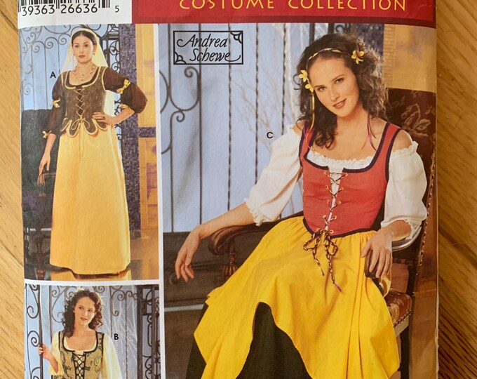 Simplicity 5582 Vest, Blouse, Veil and Skirt Renaissance Costume Size 4 ...