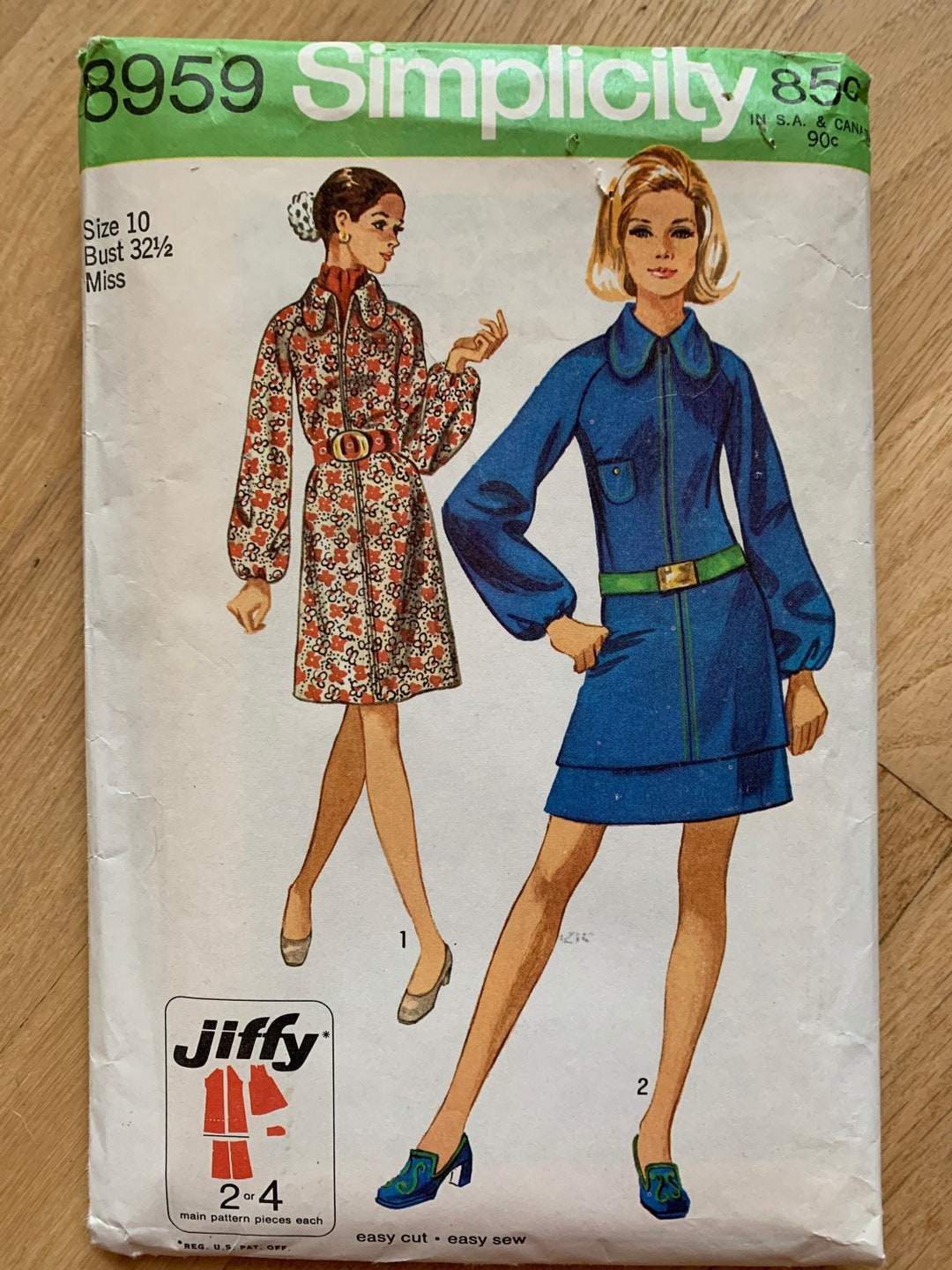 Vintage 70's Simplicity 8959 Mod Dress and Skirt - Size 10 - Etsy