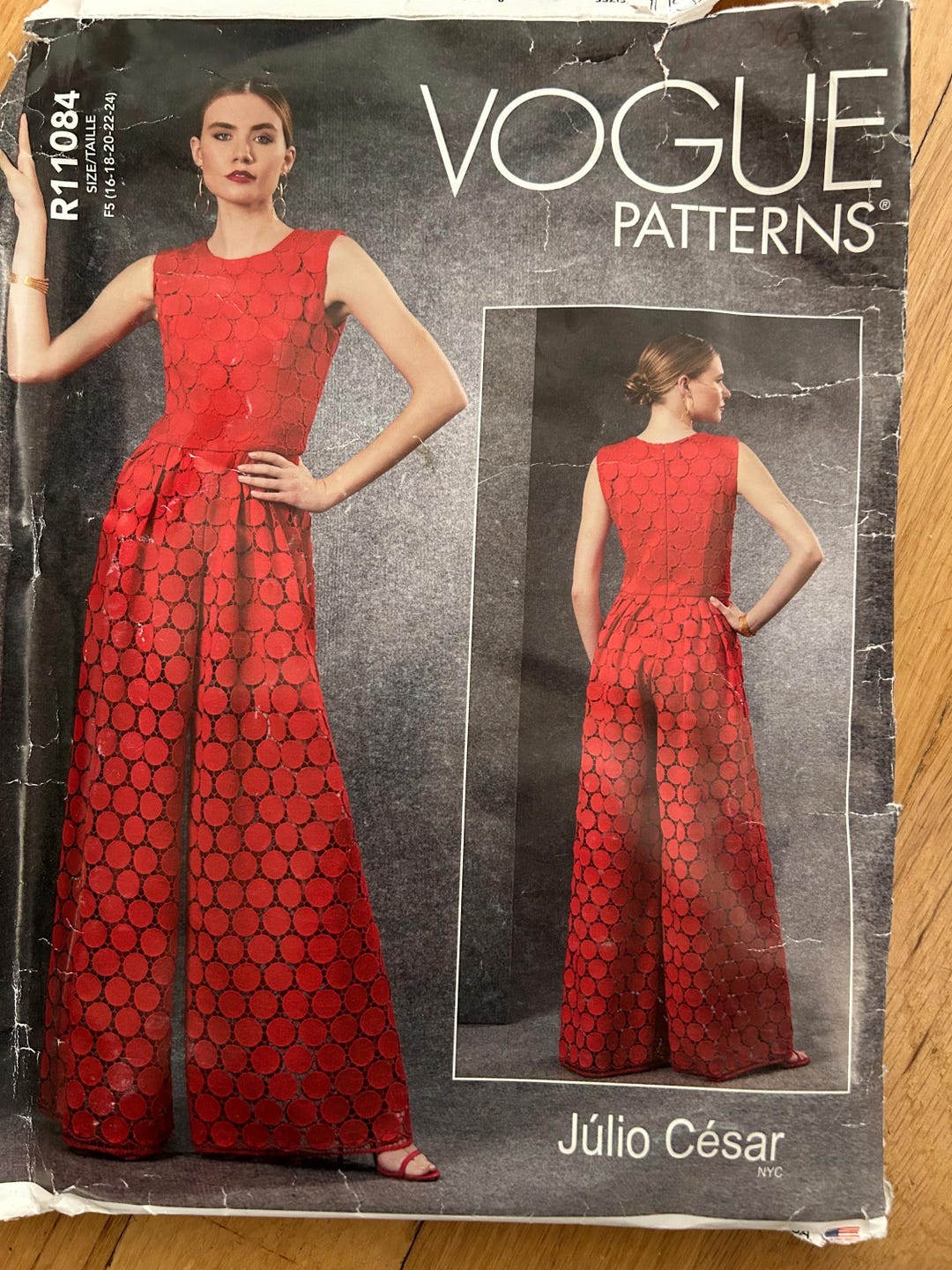 Julio Cesar NYC Vogue Patterns 11084 or 1806 - FF 16-18-20-22-24 - Etsy