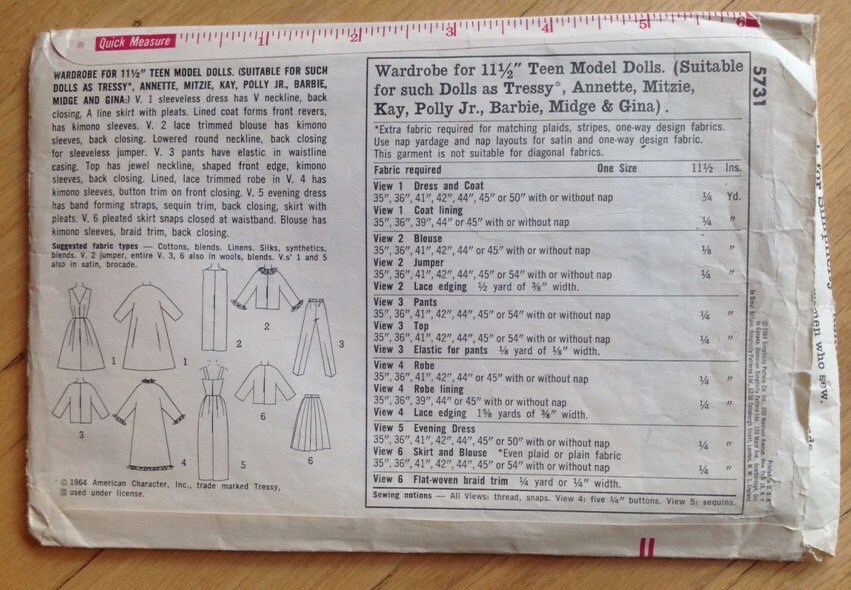 Vintage Simplicity 5673 Barbie Outfits | Etsy