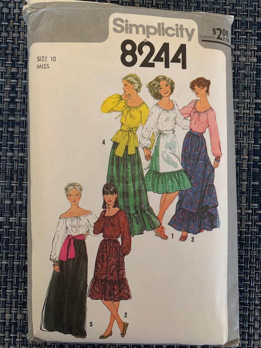 Vintage Simplicity 8244 Skirt, Blouse, Apron and Sash - Size 10 - Etsy