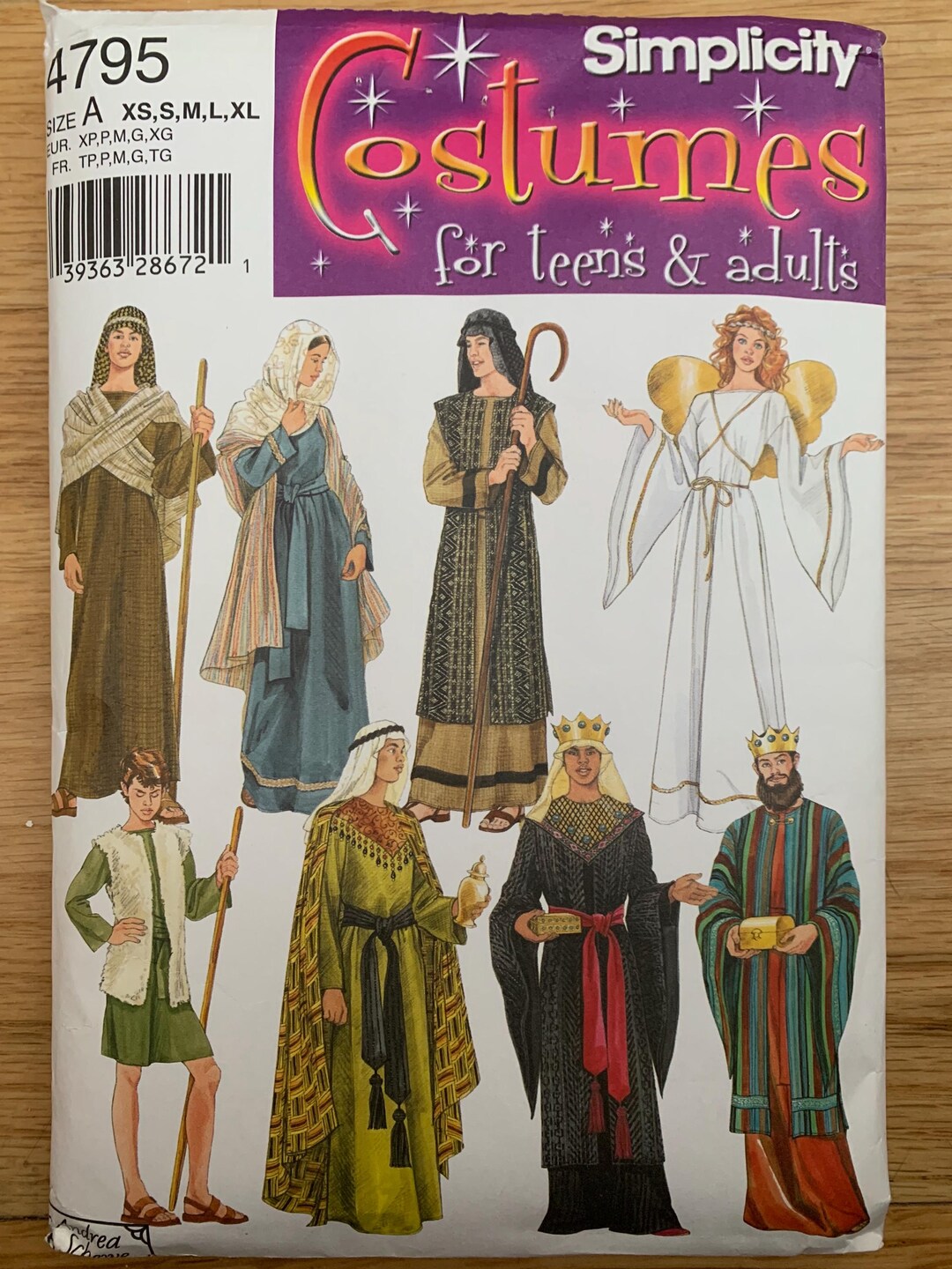 Simplicity 4795 Adult Nativity Costume Sewing Pattern XS-XL - Etsy