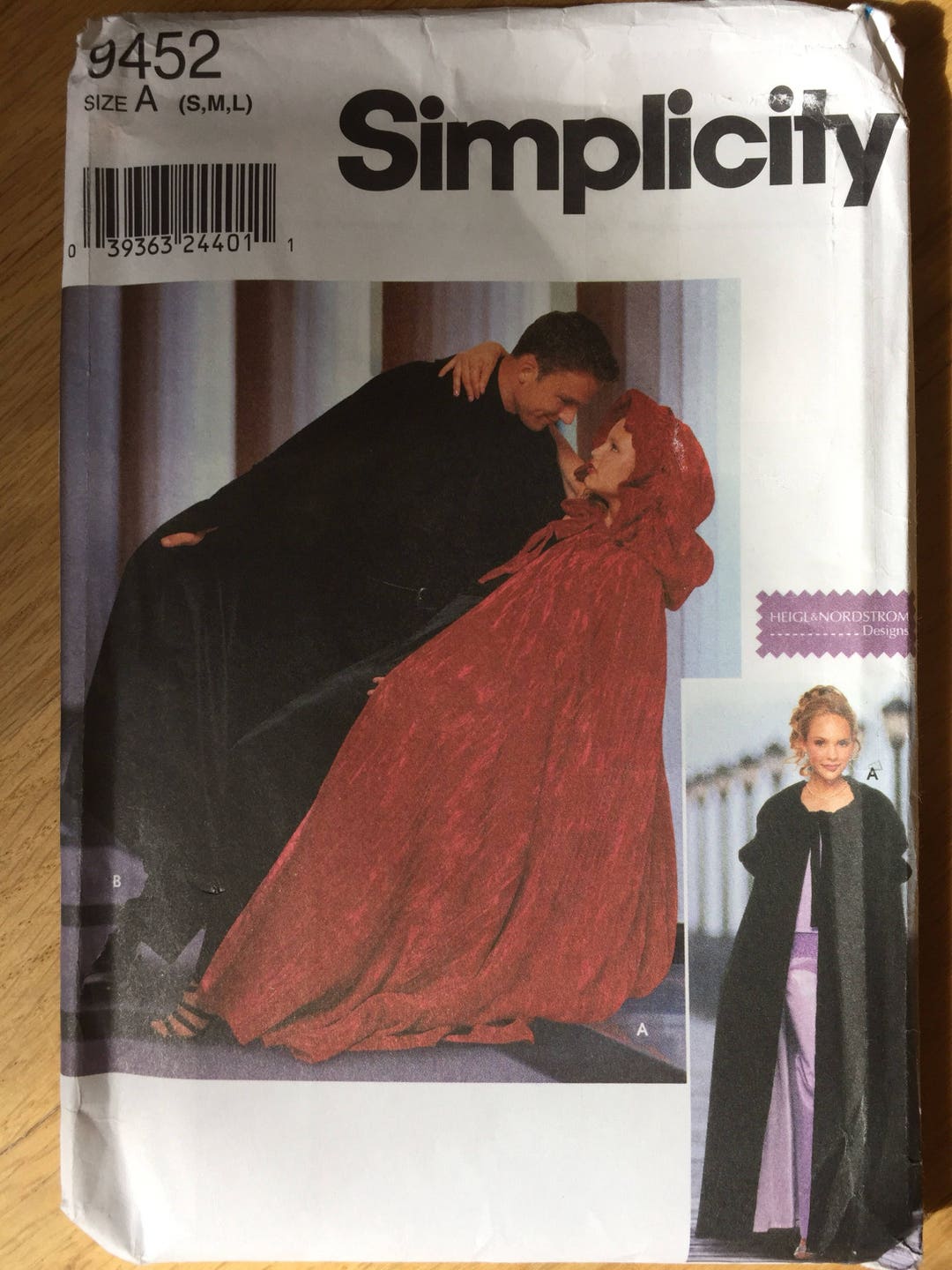 Uncut Simplicity 9452 Men's and Misse,s Cape • Size S-m-l - Etsy