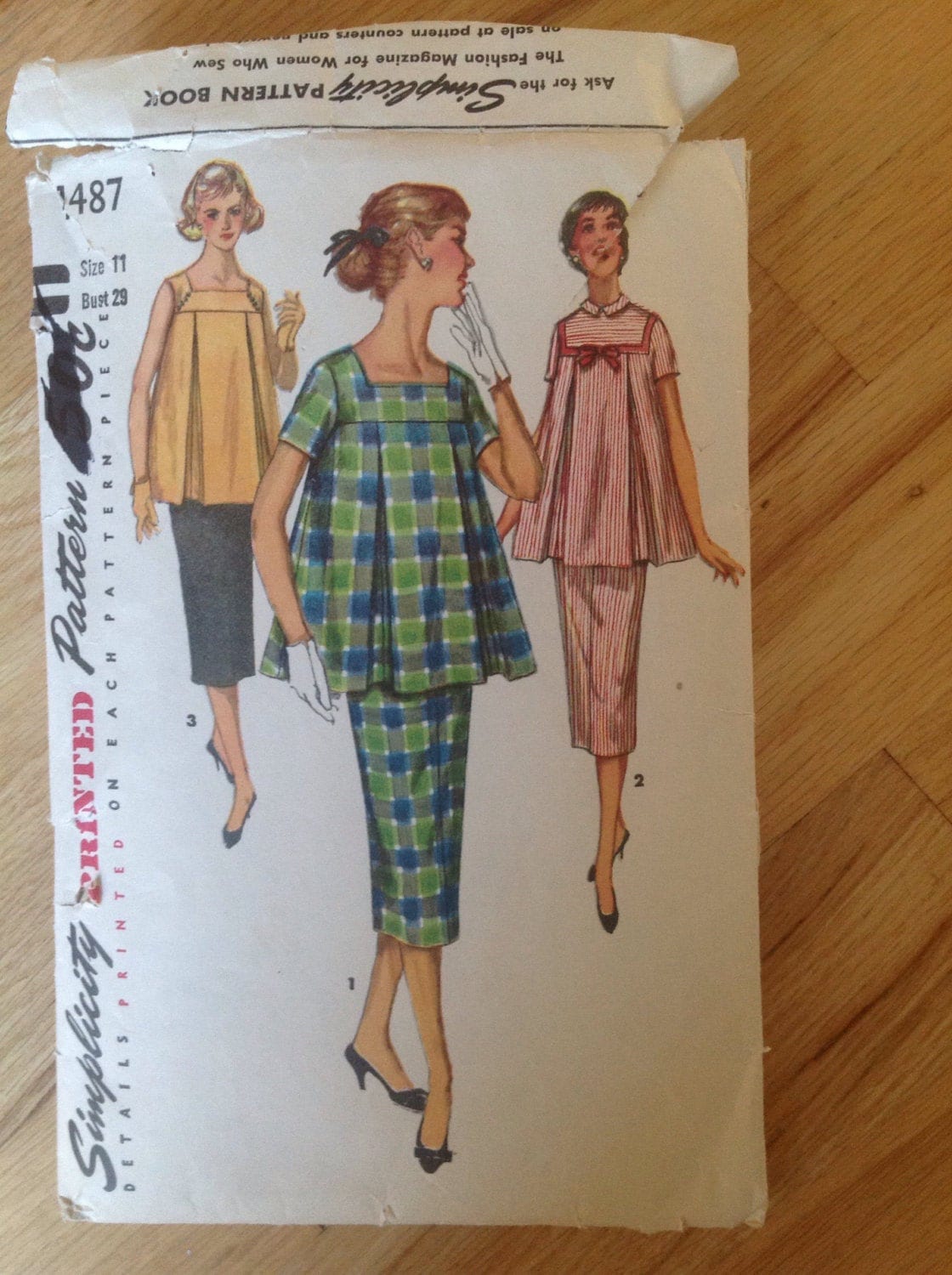 Vintage 50s Simplicity 1487 Maternity Skirt and Blouse size | Etsy