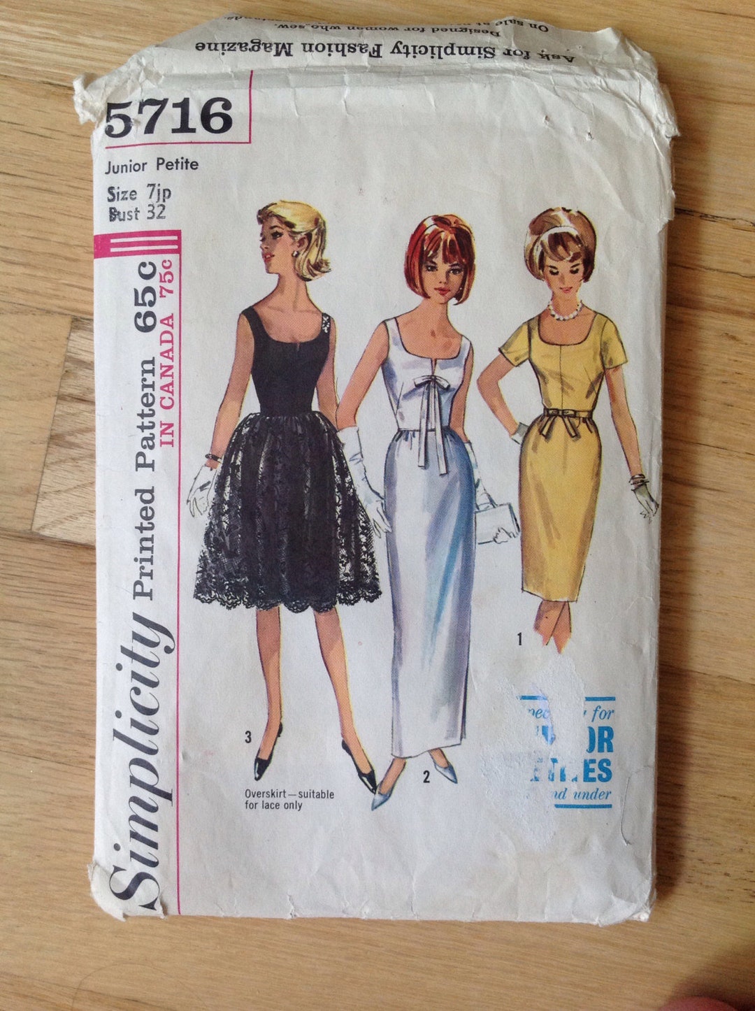 Vintage Simplicity 5716 Dress and Peplum Size 7jp - Etsy