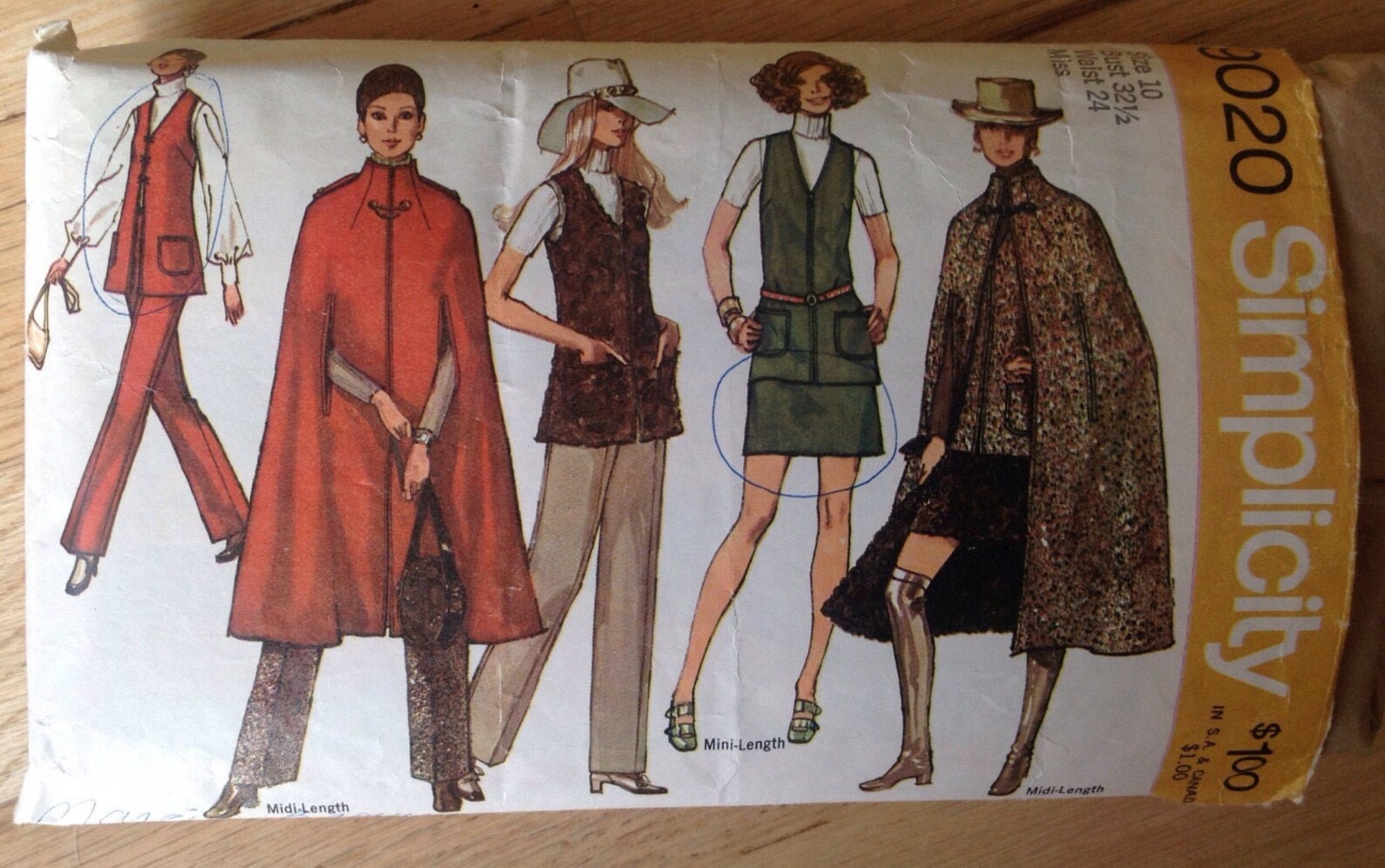 Simplicity 9020 Misses' Cape Vest and Skirt Size 10 | Etsy