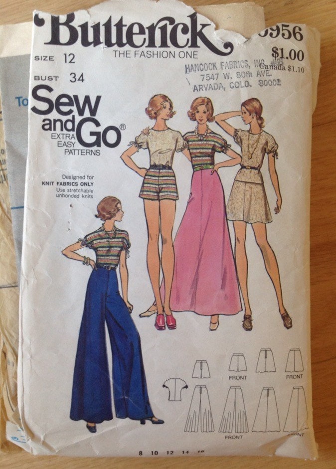 Vintage 70's Butterick 6956 Dress Tunic and Pants size | Etsy