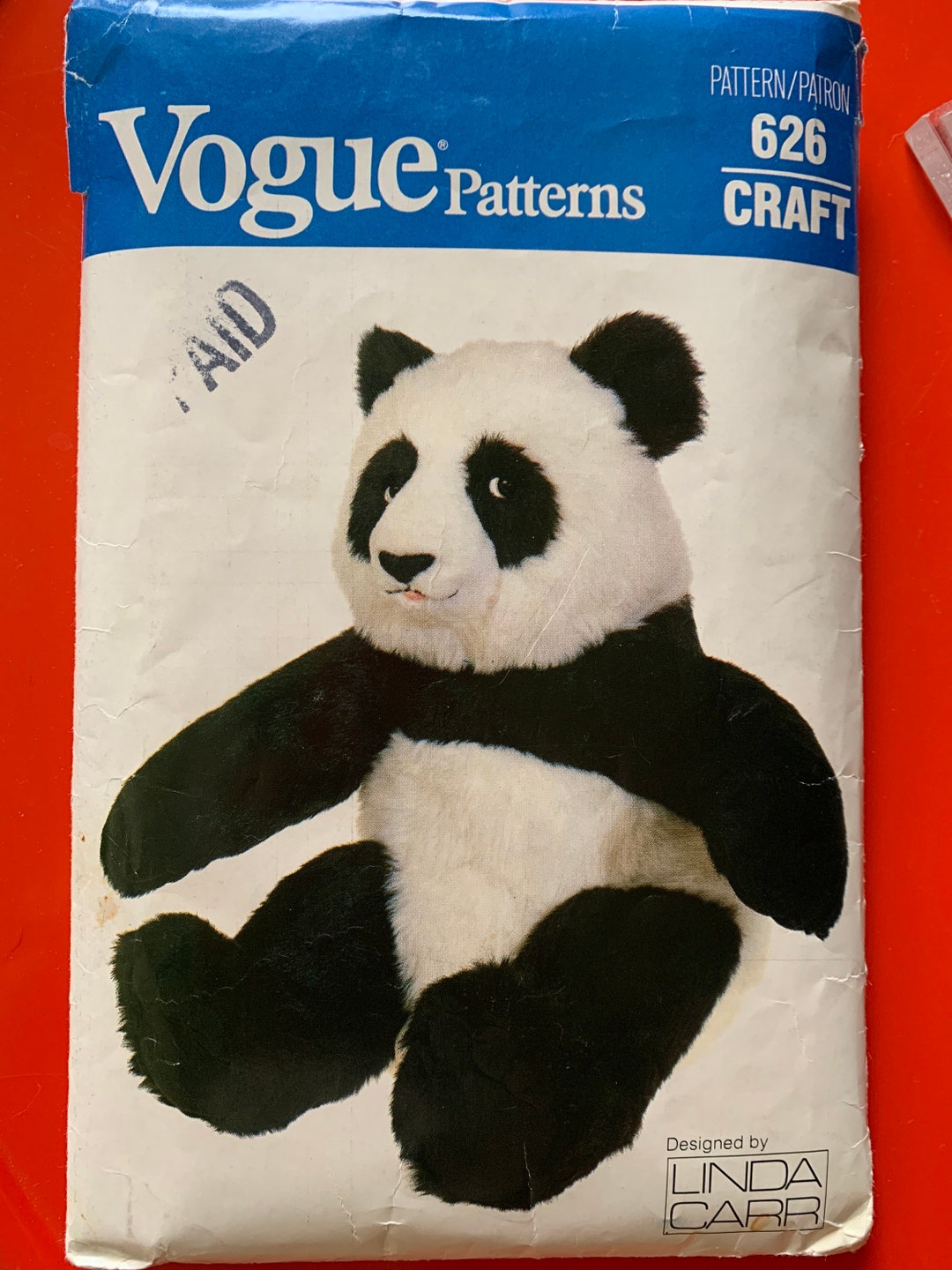 Vogue Craft 626 Adorable Stuffed Panda Bear Incomplete - Etsy