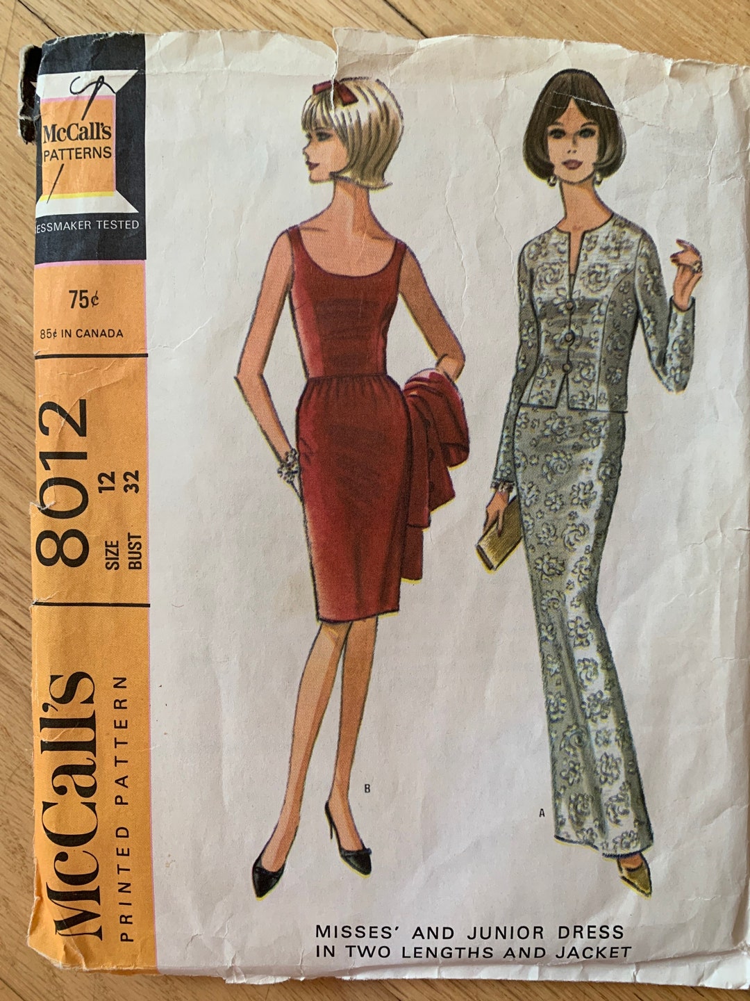 Vintage 60s Mccall’s 8012 Evening Dress and Jacket • Size 12 - Etsy