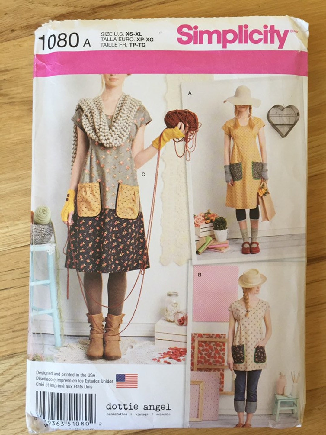 Uncut Simplicity 1080 Dottie Angel Tunic or Dress • Size XS-XL - Etsy