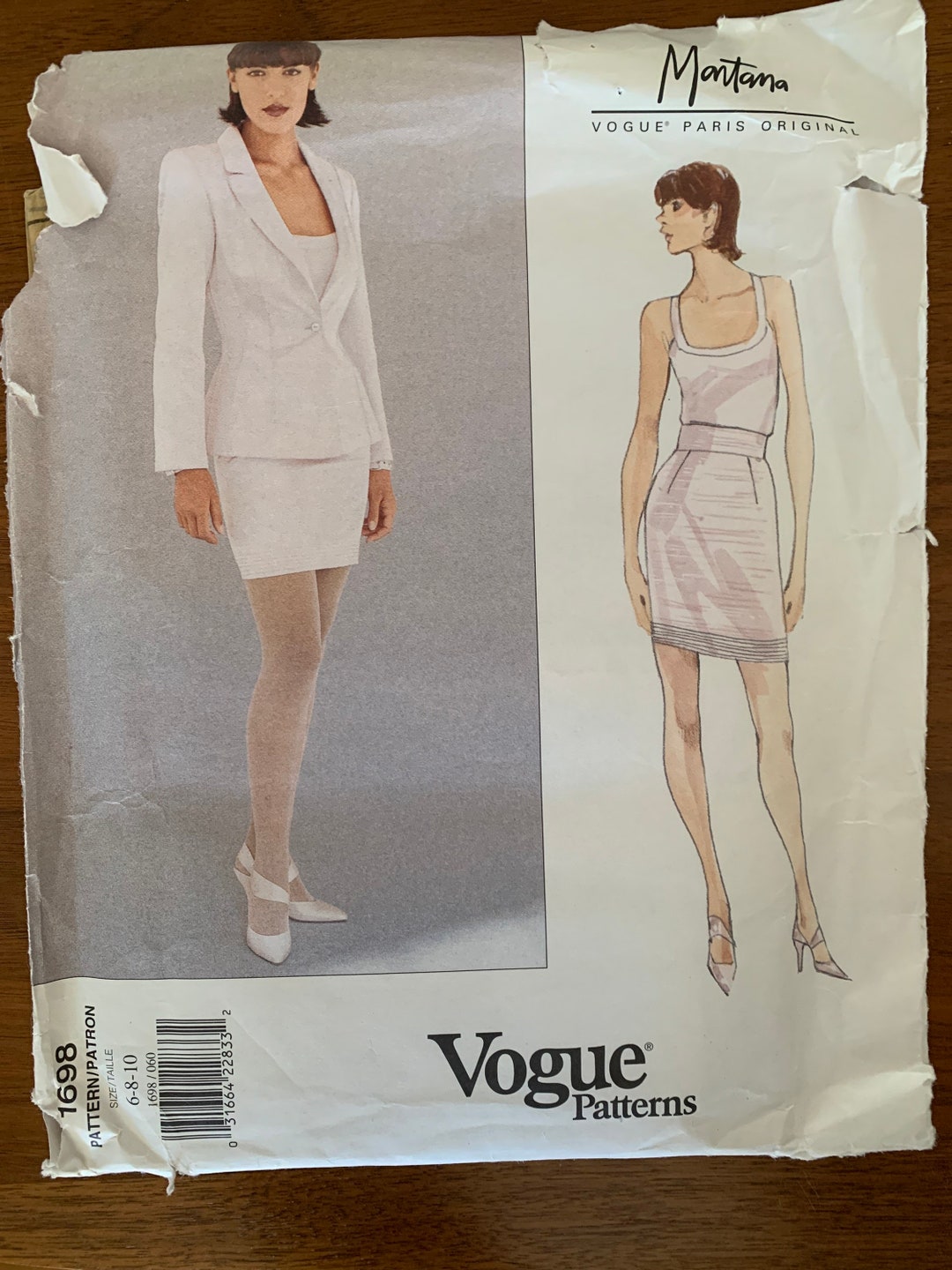 1990s Vogue 1698 Paris Original Designer Claude Montana Dress and ...