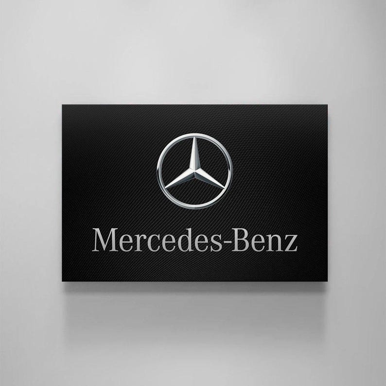 Mercedes-benz Logo Carbon Canvas or Acrylic Art Home or Office Art ...